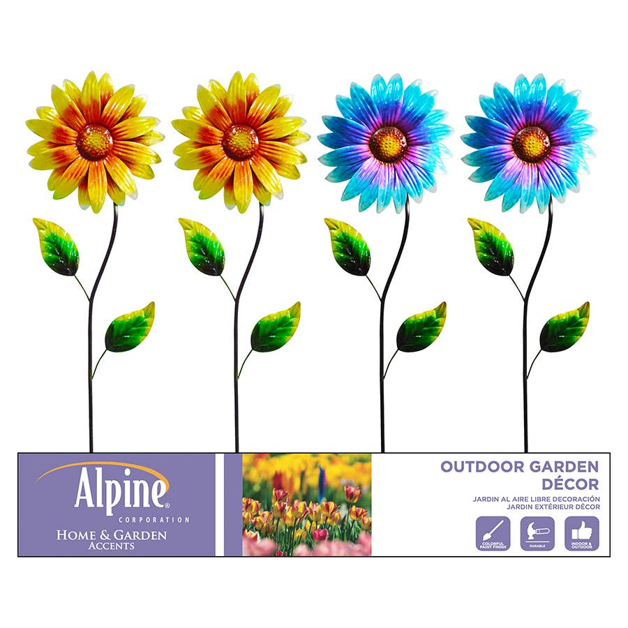 Alpine Flower Wind Spinner Garden Stake