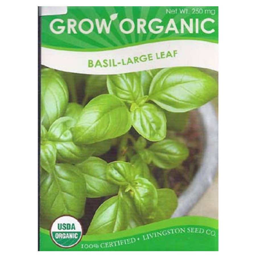 Livingston Seed Large Leaf Organic Basil Seed