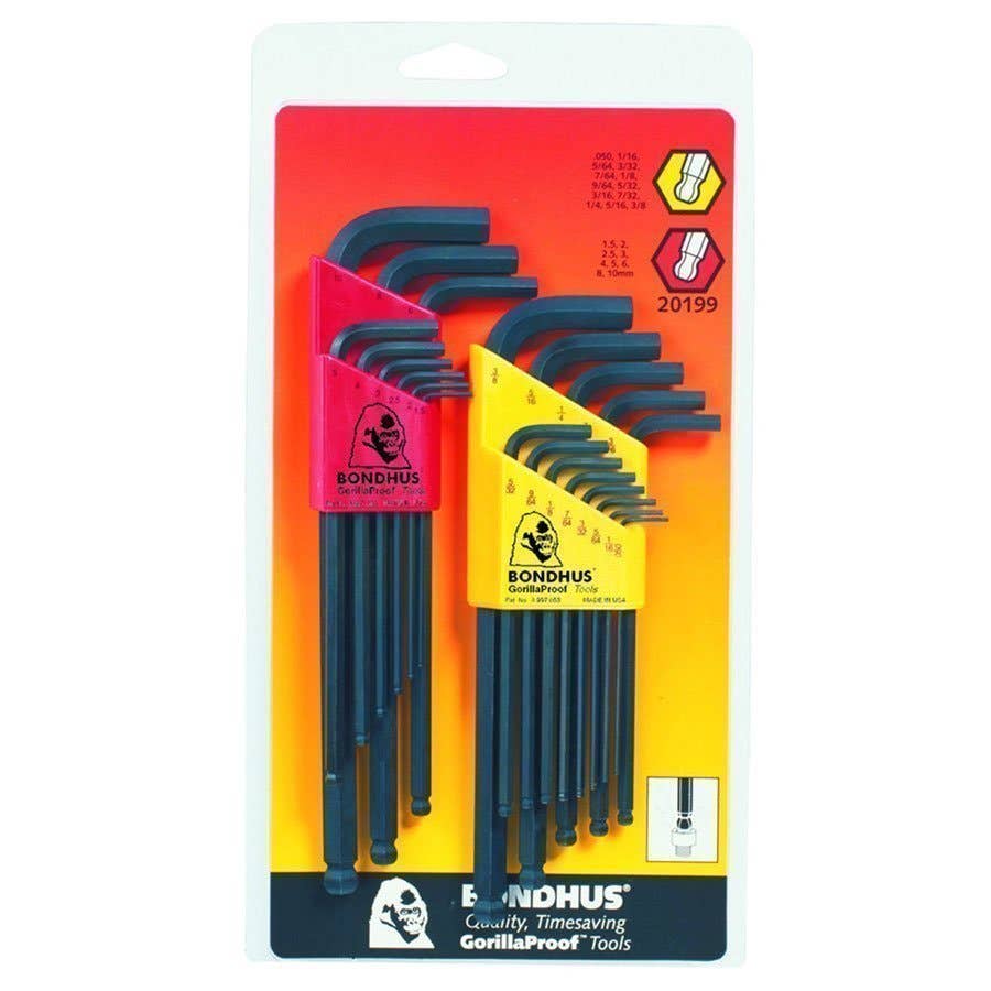 Bondhus Inch/Metric Balldriver Hex L-wrench Double Pack 10999 (1.5-10mm ...