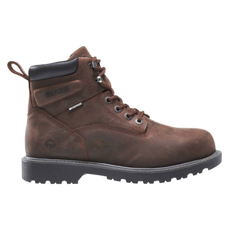 Wolverine Men's Floorhand Waterproof Steel-Toe 6"" Work Boots - Dark Brown