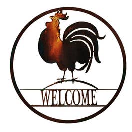 DDI Inc. Backyard Expressions Welcome Rooster Wall Hanging D&cor