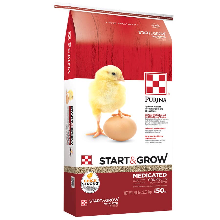 Purina Start and Grow Amp 0.0125 Medicated Chicken Feed