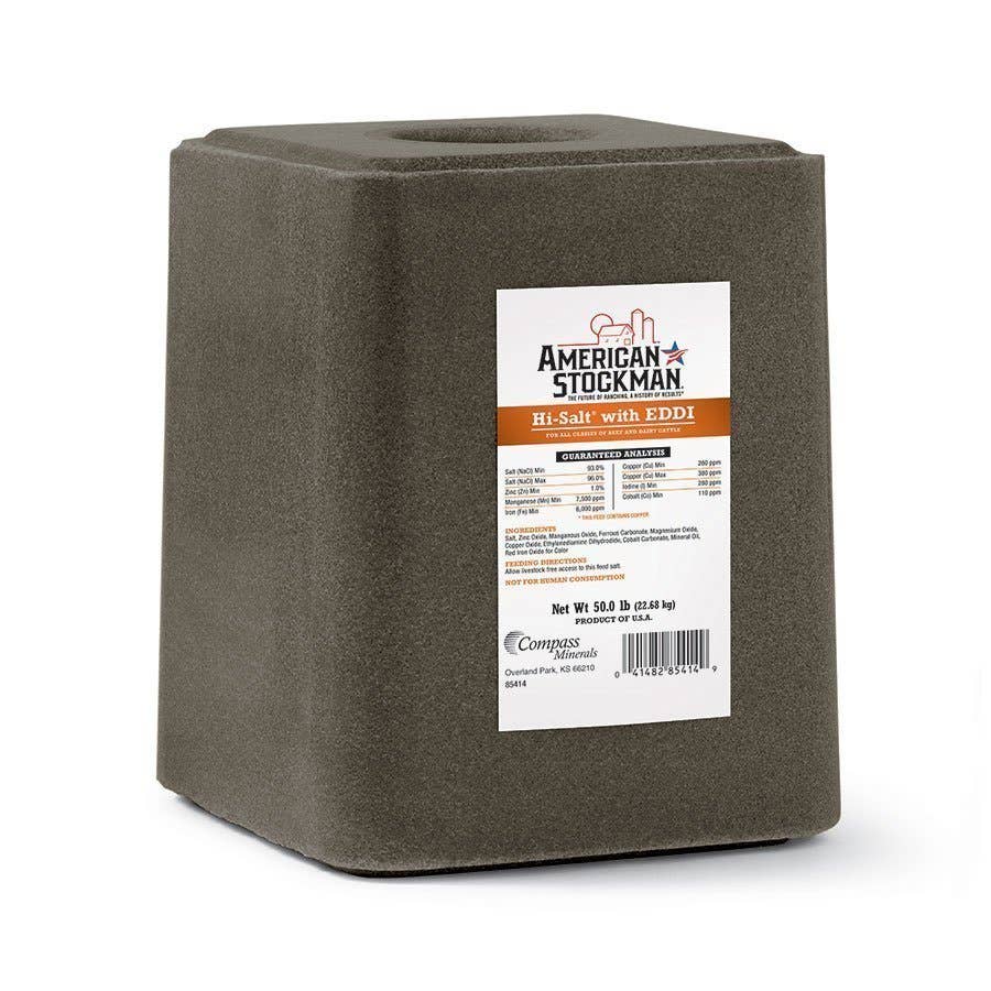 American Stockman Hi-Salt with Eddi - 50 Lb. Block