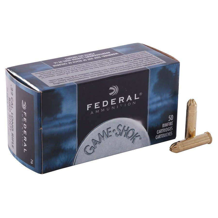 Federal Game Shock 22 Long Rifle LRN Rimfire Ammunition