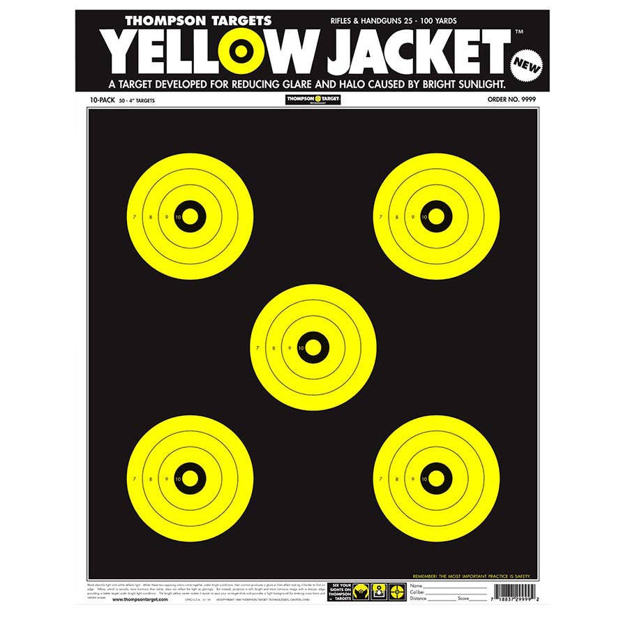 Thompson Target Yellow Jacket Paper Shooting Target - 10 pk