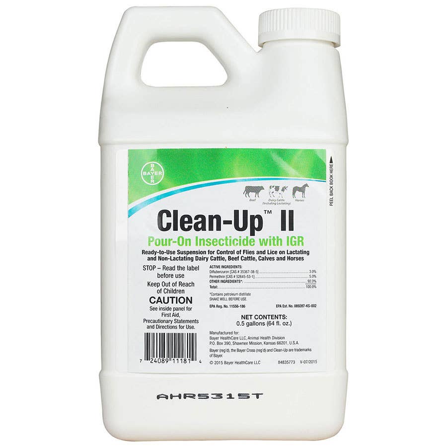 Bayer Clean-Up II Pour-On Insecticide with IGR - 0.5 gal