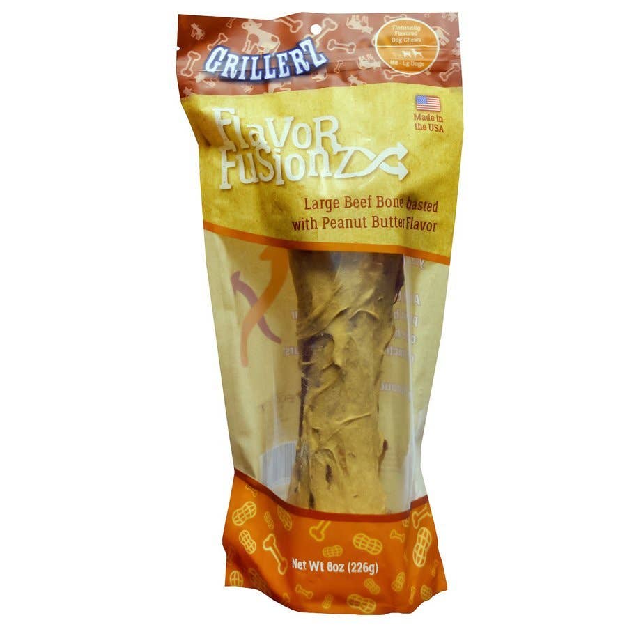 Grillerz Flavor Fusionz Beef Bone with Peanut Butter Flavor Dog Treat