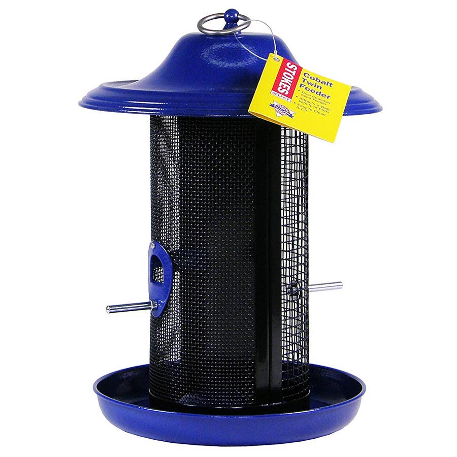 Stokes Select Cobalt Twin Chamber Mesh Screen Bird Feeder