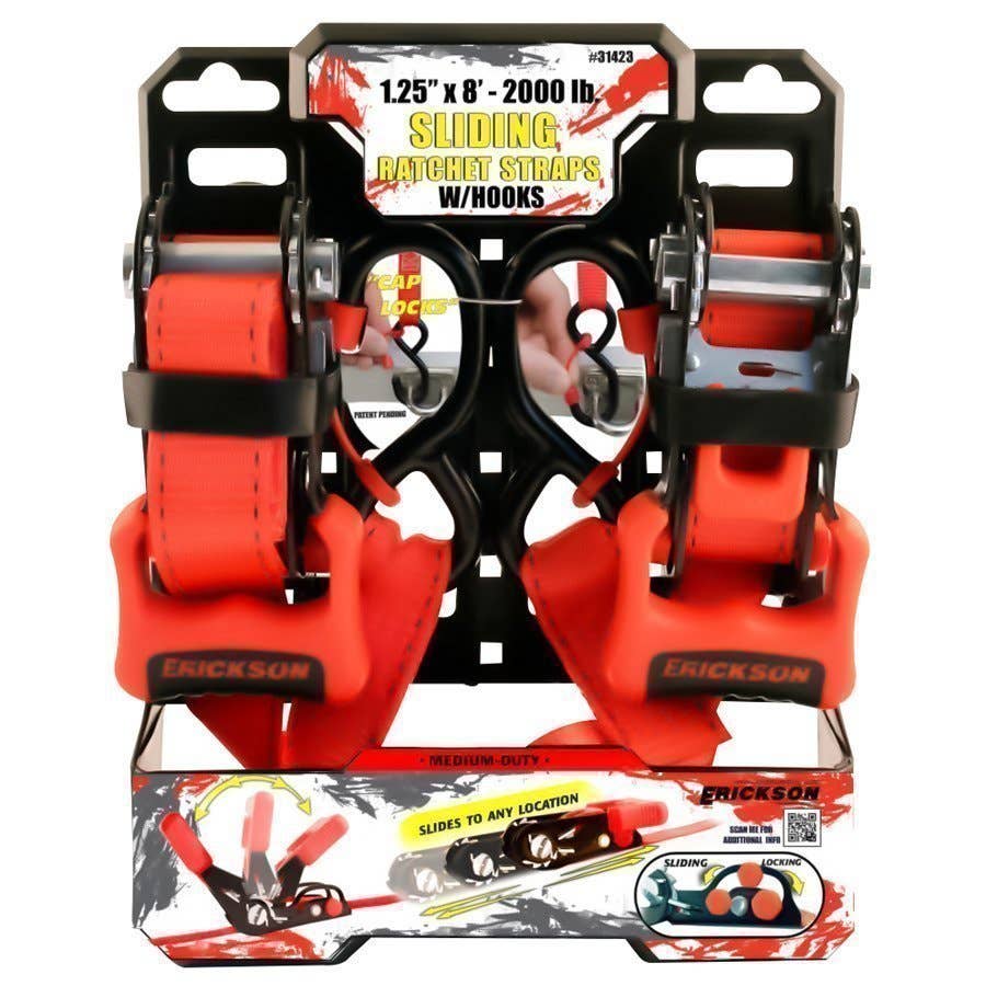 Erickson Sliding Ratchet Strap - 1 1/4"" - 2000 lb