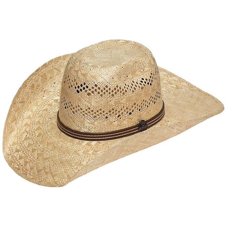 Ariat Men's Sisal Straw Punchy Cowboy Hat - Tan
