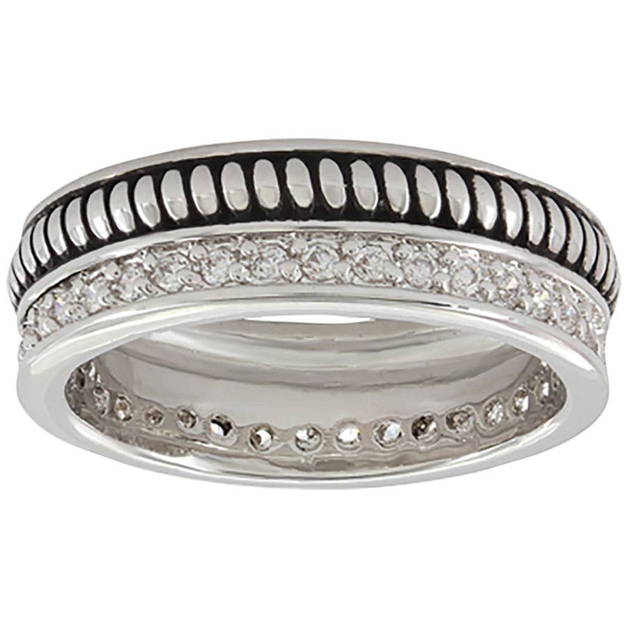 Montana Silversmiths Western Crown Rope Ring - Silver