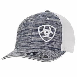 Ariat Men's Offset Logo Cap - Heather Gray/White