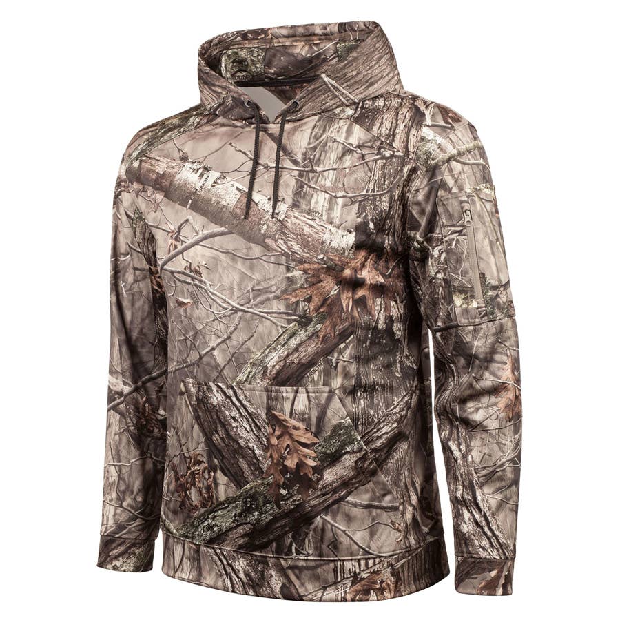 Huntworth Men's Mid Weight Performance Fleece Hunting Hoodie - Hiddn Camo