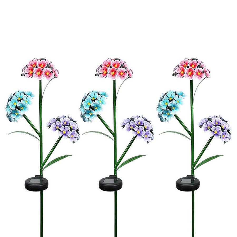 Alpine Solar Hydrangea Trio Garden Stake