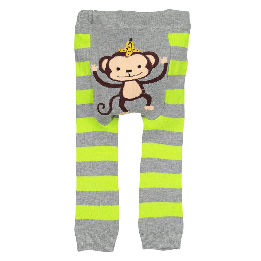 Doodle Pants Kid's Gone Bananas Leggings - Green/Gray