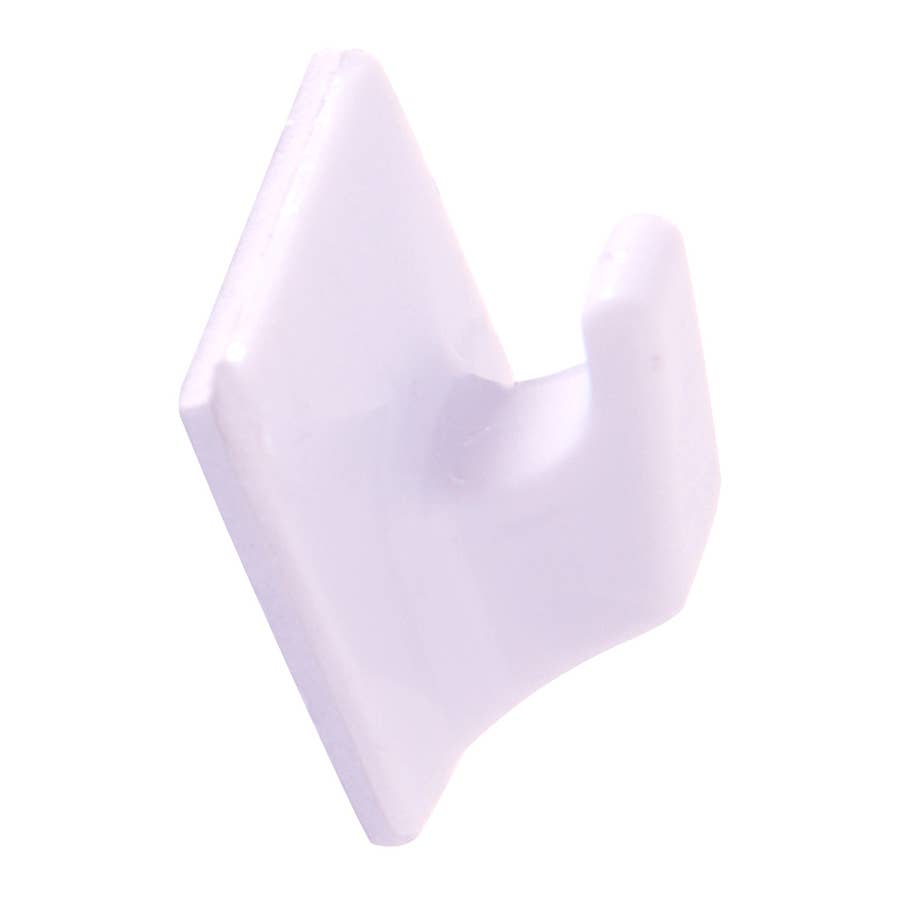 Hardware Essentials Plastic Adhesive Hook - White