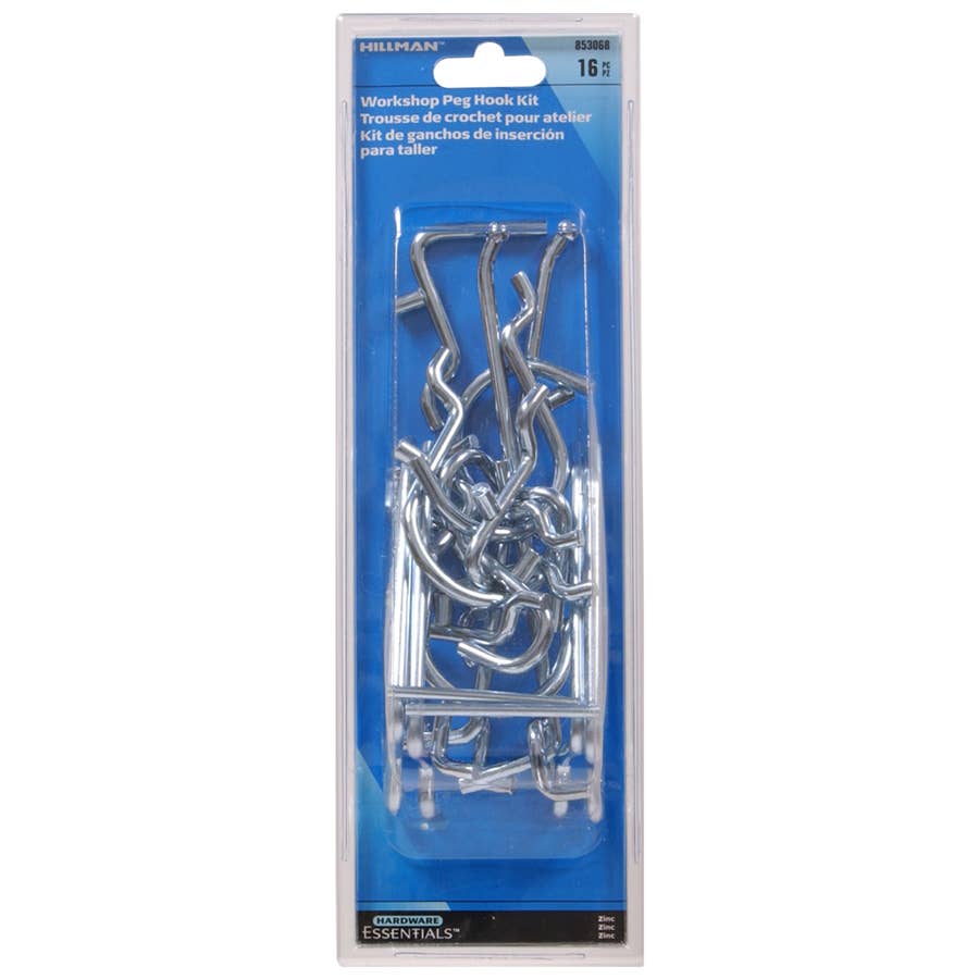 Hardware Essentials Workshop Pegboard Peg Hook Kit