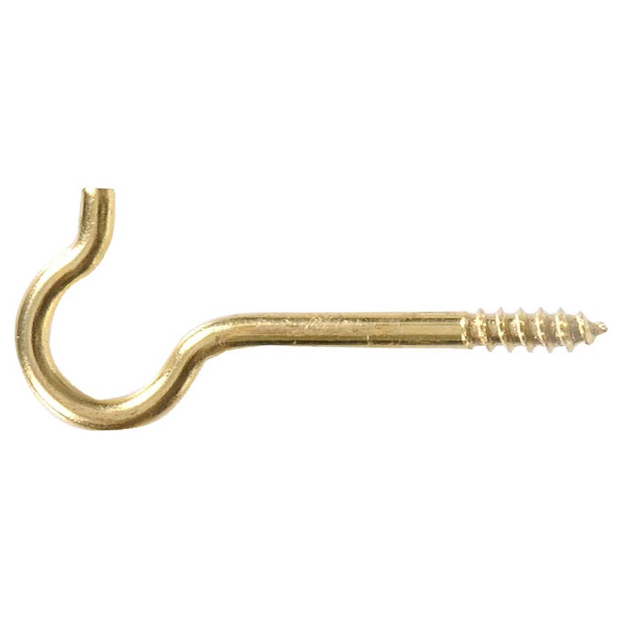 Hillman Round Ceiling Screw Hook - Solid Brass