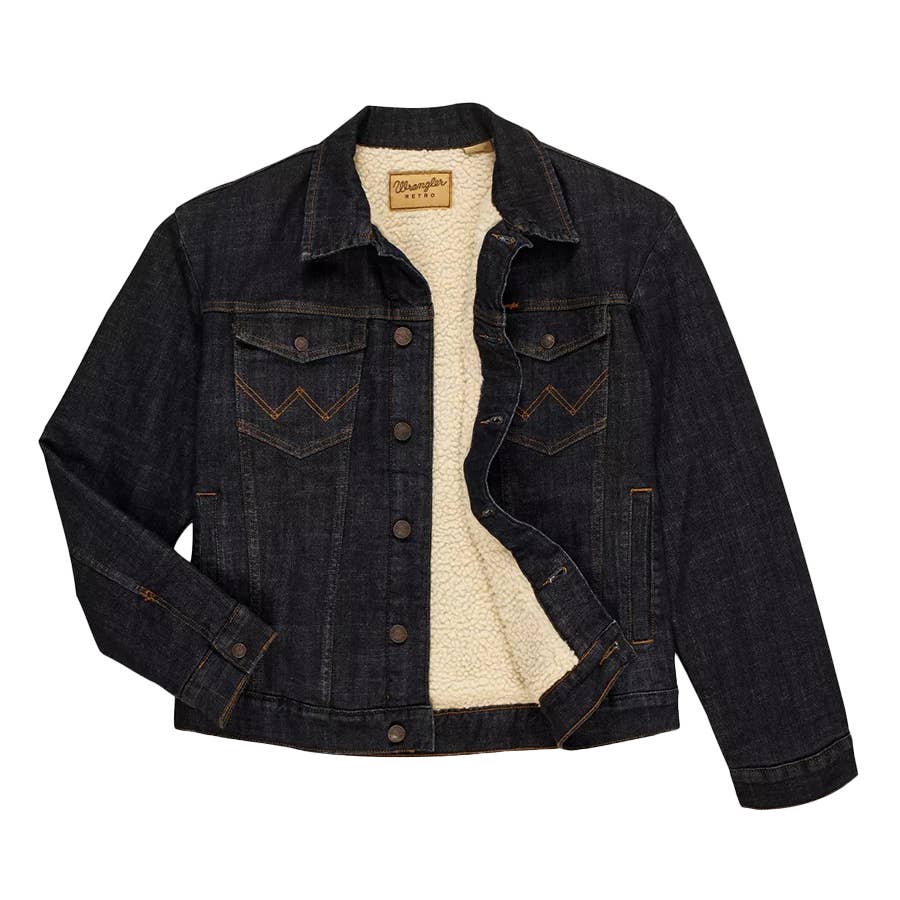 Wrangler Men's Retro Sherpa Lined Western Denim Jacket