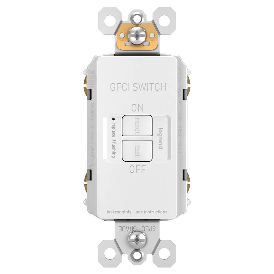 Legrand Radiant Spec-Grade Dead Front Self-Test GFCI Receptacle Outlet