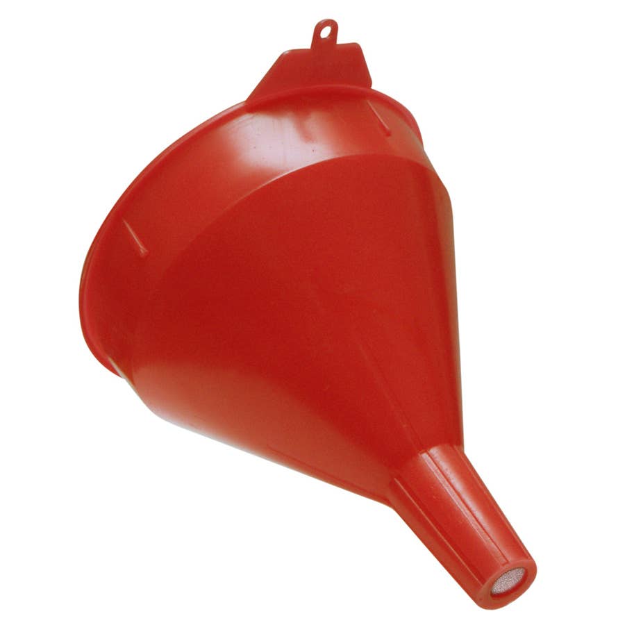 Safety Polyethylene Funnel with Screen - Red - 2 qt