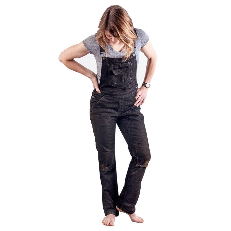 Dovetail Workwear Women's Freshley Overall - Black Stretch Denim
