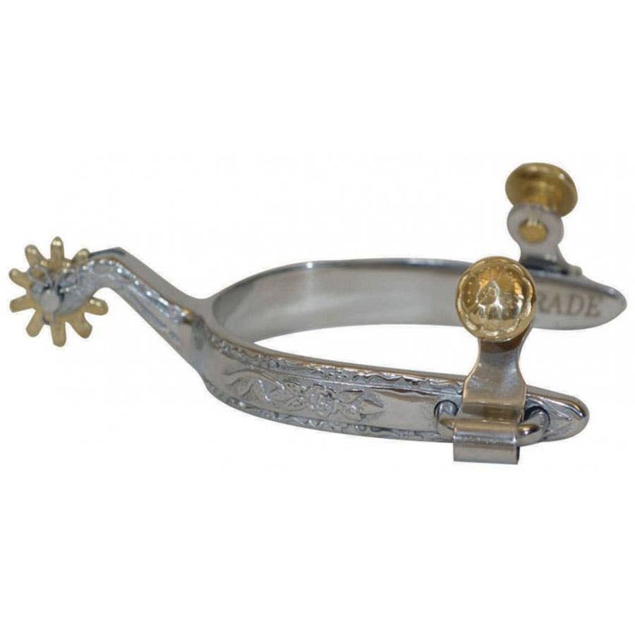 Metalab Ladies Stainless Steel Engraved Roper Spurs