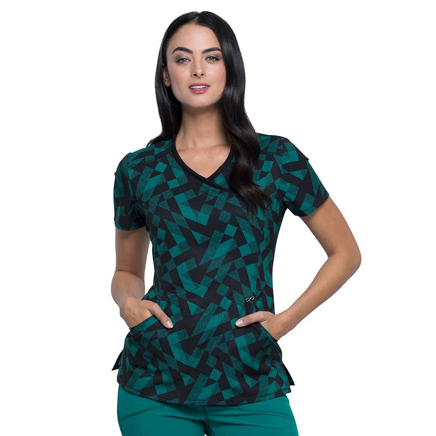 Cherokee Women's Infinity Mock Wrap Scrub Top
