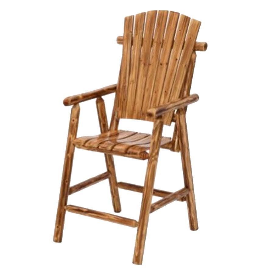 Jack-Post Northwoods Log Bar Chair - Toasted Brown