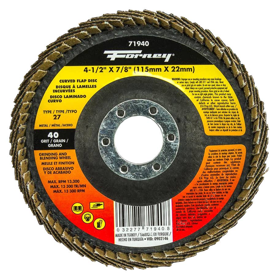 Forney Curved Edge Flap Disc - 4-1/2"" x 7/8""