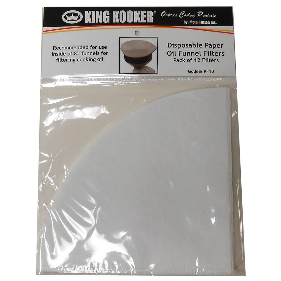 King Kooker Oil Funnel Filter Disposable Paper - 12 pk