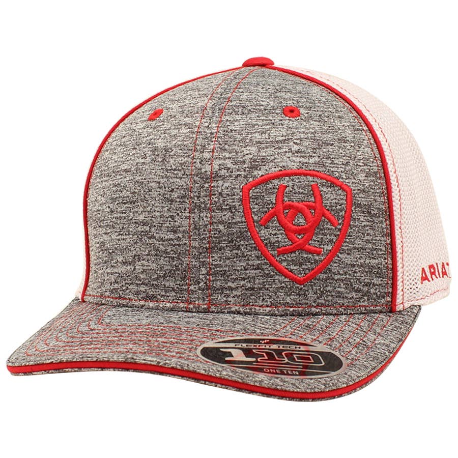 Ariat Men's Logo Baseball Cap - Heather Red/White