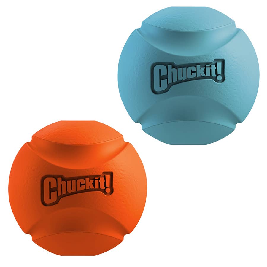 Chuckit! Fetch Ball - Orange/Blue - M (2 pk) - 2.5"" - 2.5""