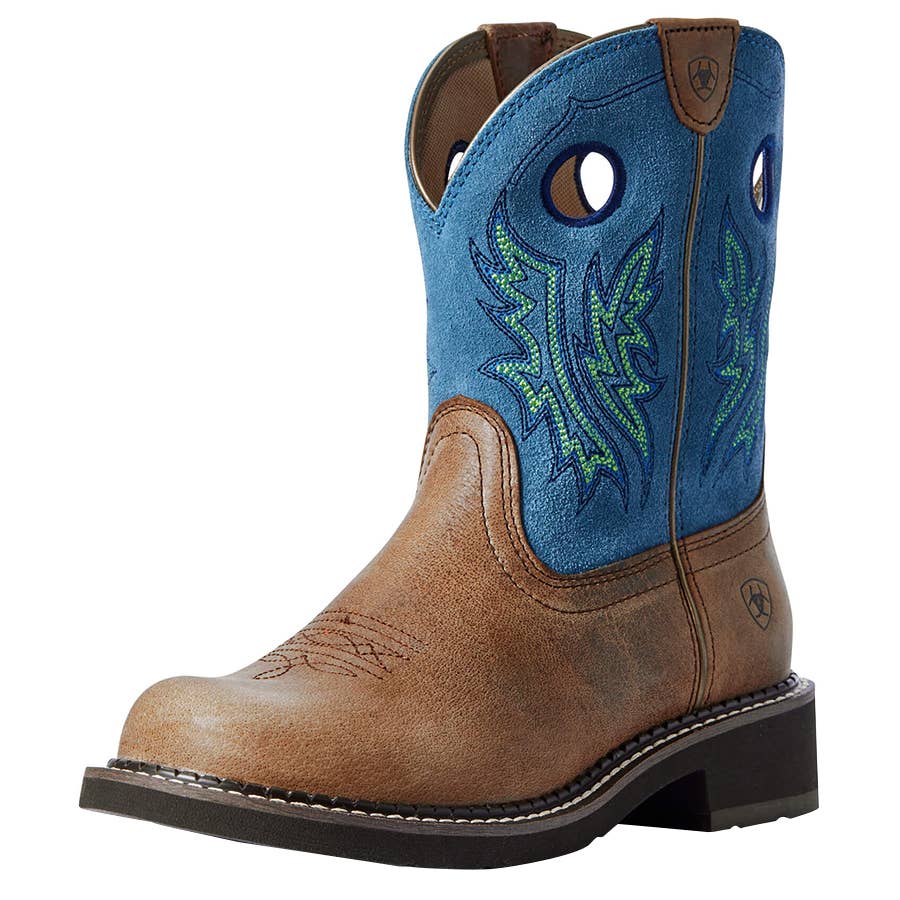 Ariat Women's Fatbaby Heritage Cowgirl Western Boots - Caramel/Bluebird