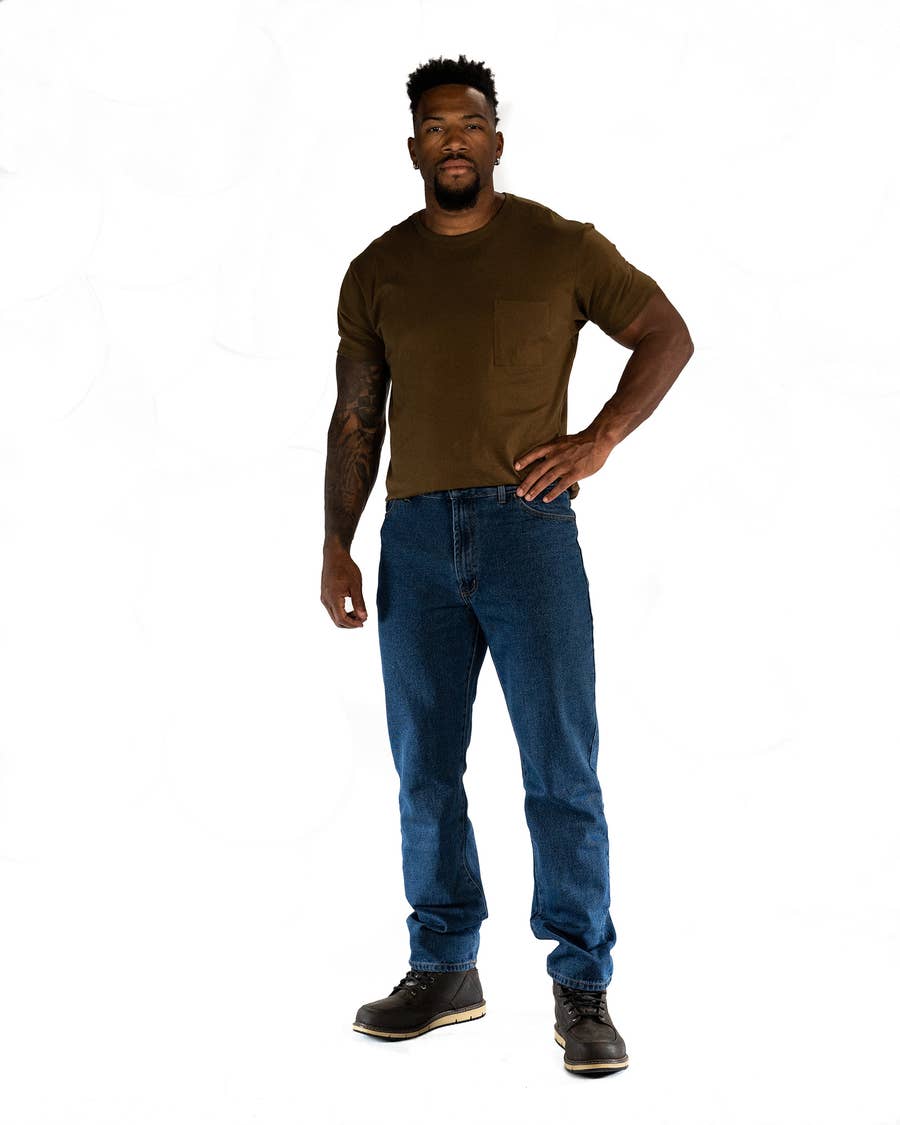 Full Blue Men's 5 Pocket Regular Fit Jeans
