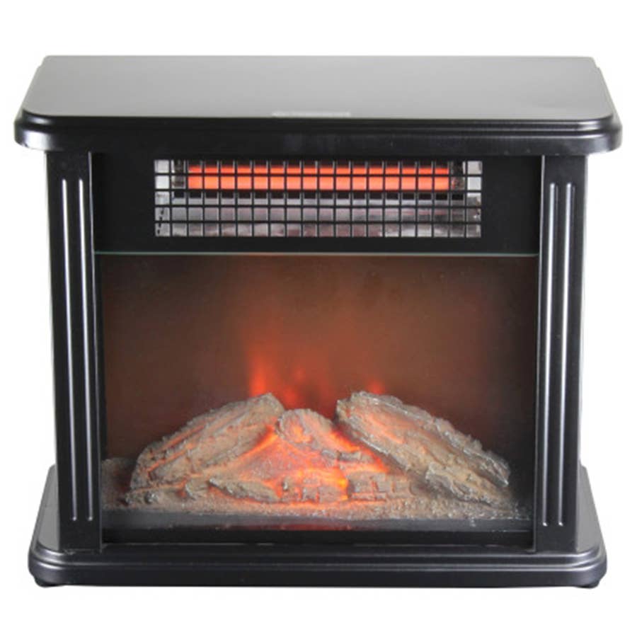 Comfort Zone 700w Portable Mini Electric Heater Furnace with Realistic ...