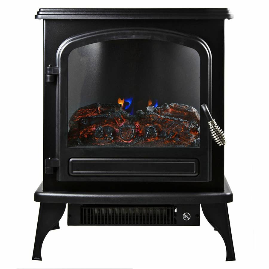 Comfort Zone 1500w Electric Fireplace Heater Furnace with LED Simulated ...