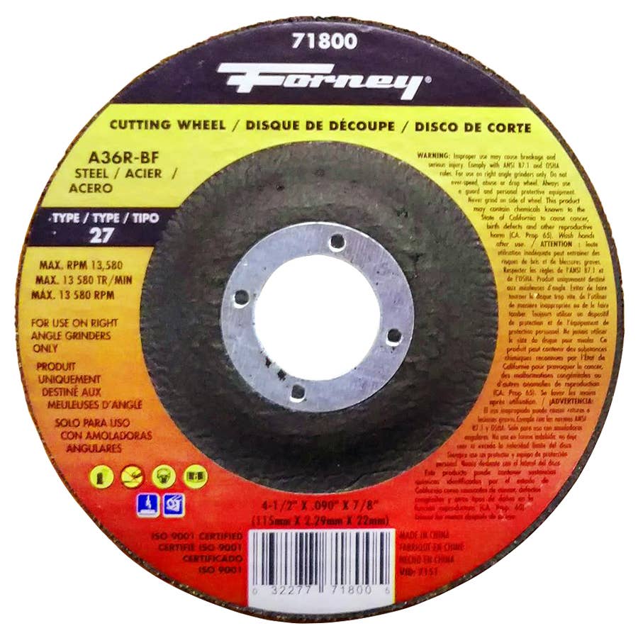 Forney Metal Type 27 Cut and Notch Wheel - 4 1/2""