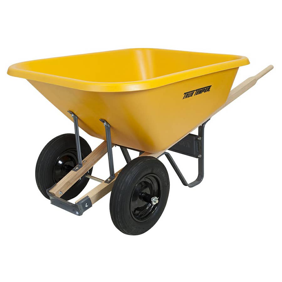 True Temper Dual Wheel Poly Wheelbarrow - 8 cu. ft.