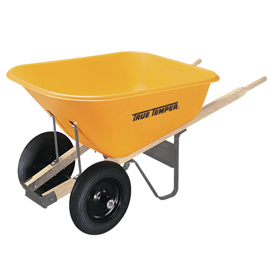 True Temper Dual Wheel Poly Wheelbarrow - 8 cu. ft.