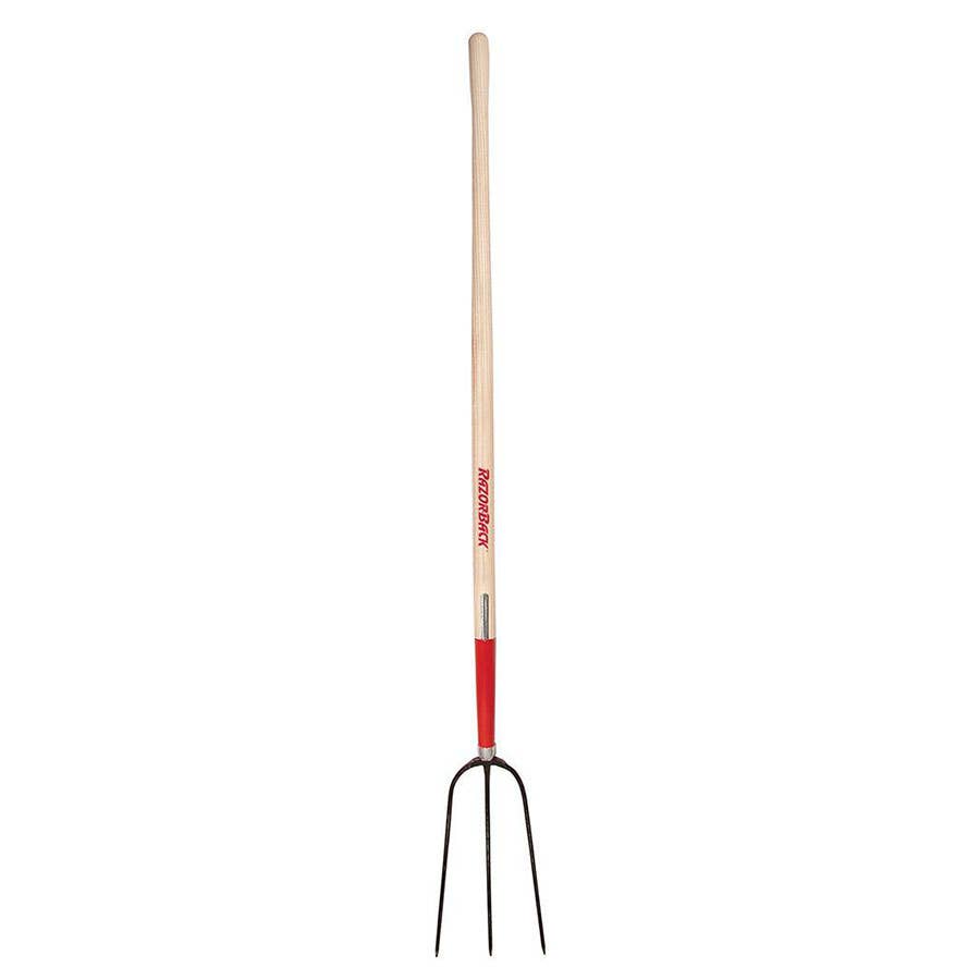 Razor-Back 3-Tine Forged Hay Fork with Wood Handle