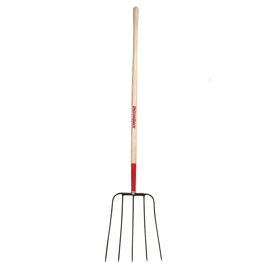 Razor-Back 5-Tine Forged Barley Fork with Wood Handle