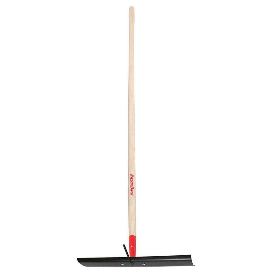 Razor-Back Rebar Hook Concrete Rake with Wood Handle