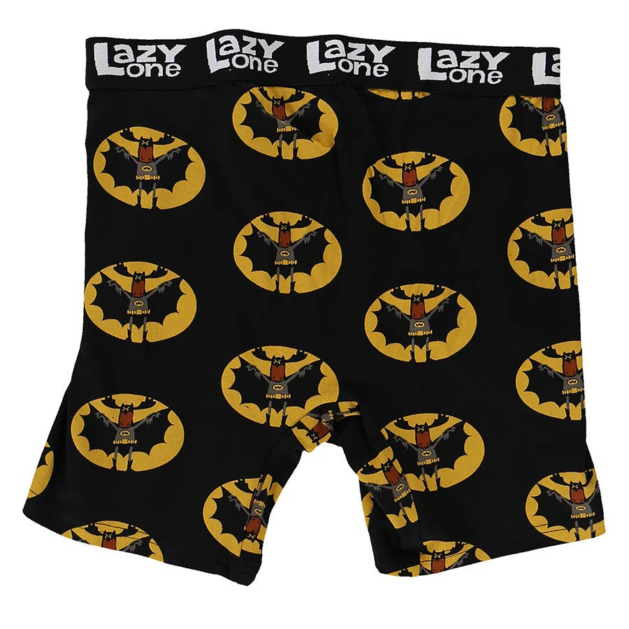 Lazy One Men's Bat Moose Boxer Briefs - Black