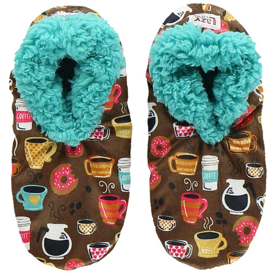 Lazy One Latte Sleep Coffee Fuzzy Feet Slippers