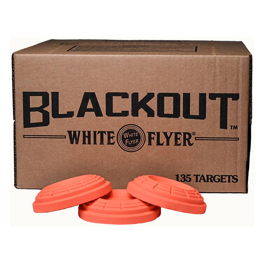 White Flyer Blackout Orange Top Standard Clay Target