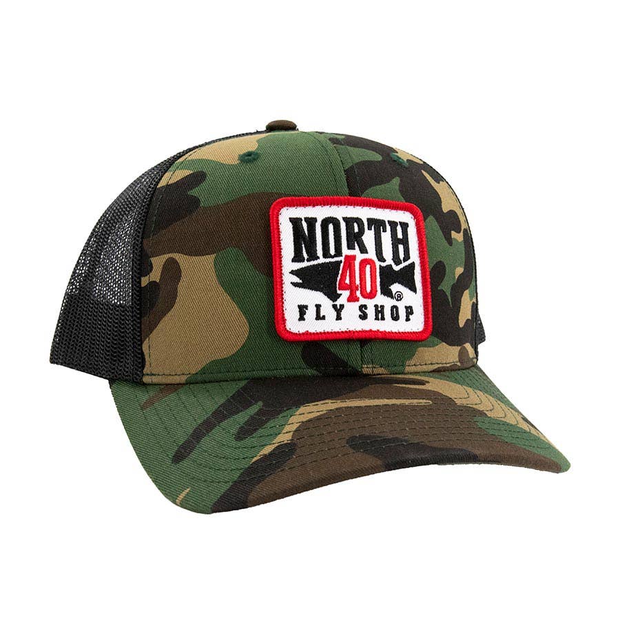 North 40 Fly Shop Patch Logo Men’s Hat - Camo/ Black