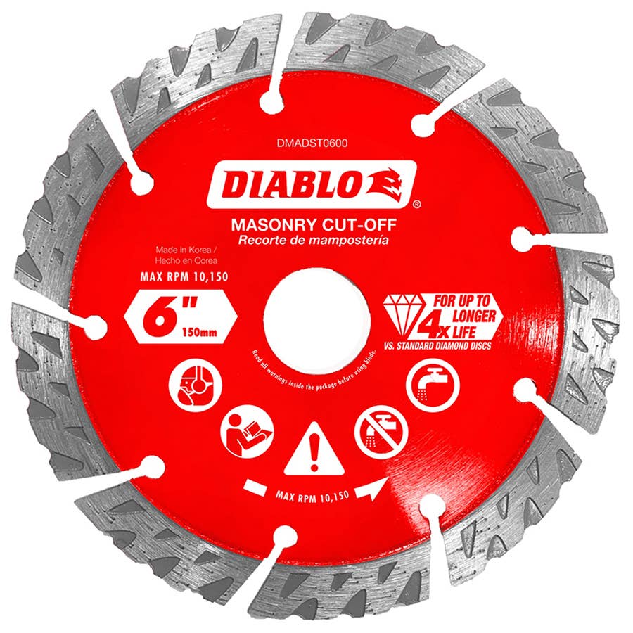 Diablo Diamond Segmented Turbo Cut-Off Discs for Masonry