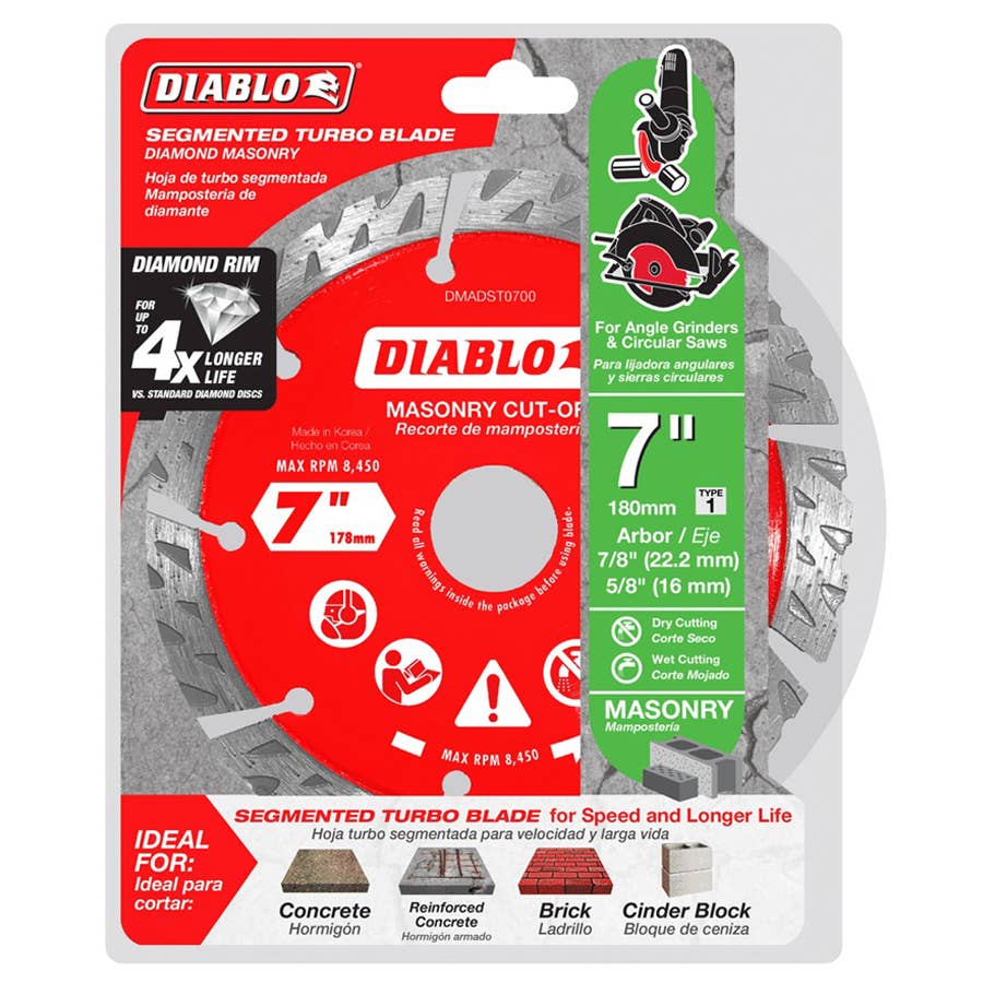 Diablo Diamond Segmented Cut-Off Discs for Masonry