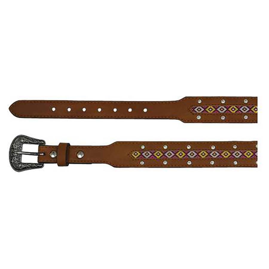 Catchfly Girl's Multi Colored Ribbon Inlay Belt